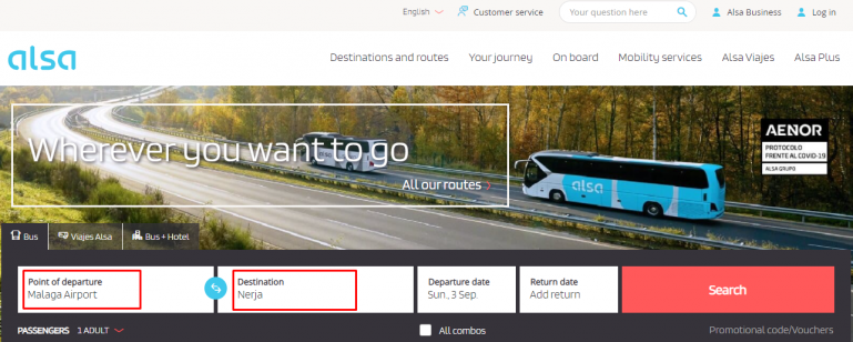 Bus from Málaga Airport (AGP) to Nerja 🚌 - Nerja Lovers