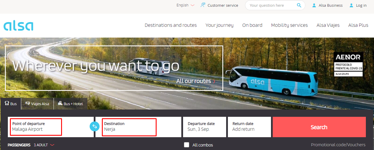 Bus from Málaga Airport (AGP) to Nerja 🚌 - Nerja Lovers
